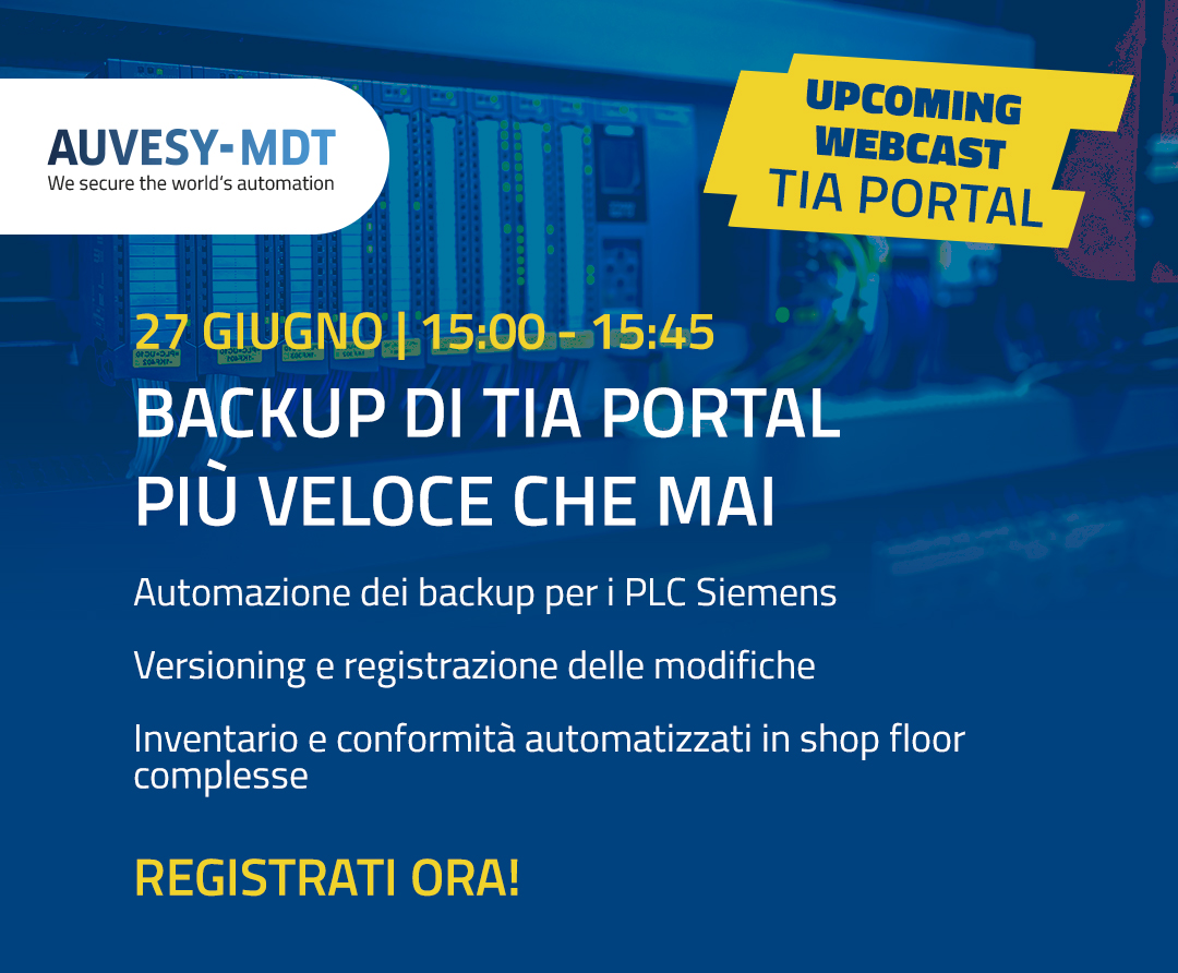 Backup for the TIA Portal faster than ever! - ServiTecno